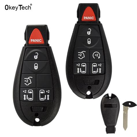 OkeyTech Buttons Panic Smart Remote Control Car Key Shell For Chrysler Dodge For Jeep Key