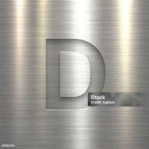 알파벳 D 디자인 금속 텍스처 배경에 문자 알파벳 D에 대한 스톡 벡터 아트 및 기타 이미지 알파벳 D 0명 3차원 형태