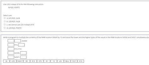 Solved Use Lds Instead Of In For The Following Instruction