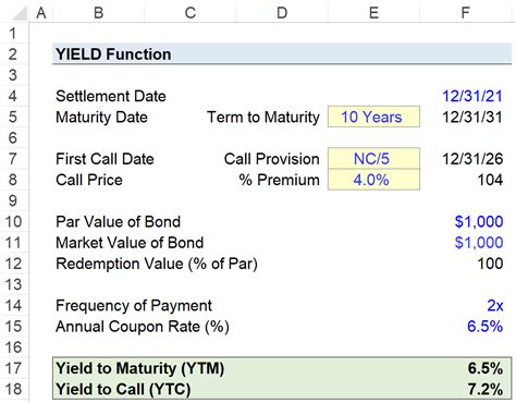 Yield Of Maturity Excel Word и Excel помощь в работе с программами