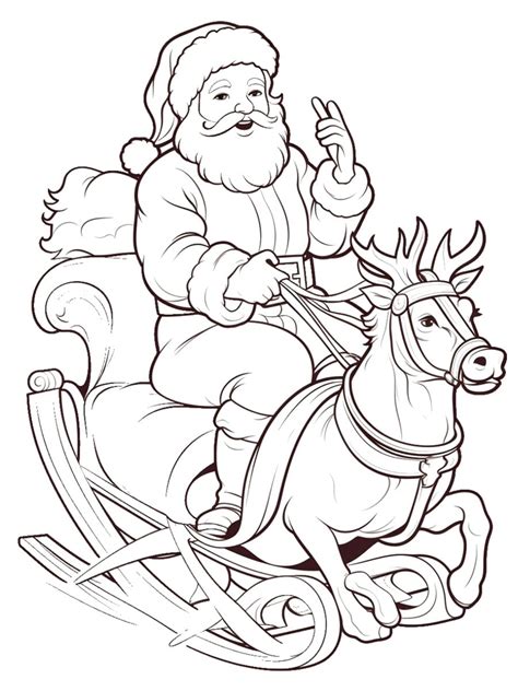 Coloriage traîneau du Père Noël dessins à imprimer