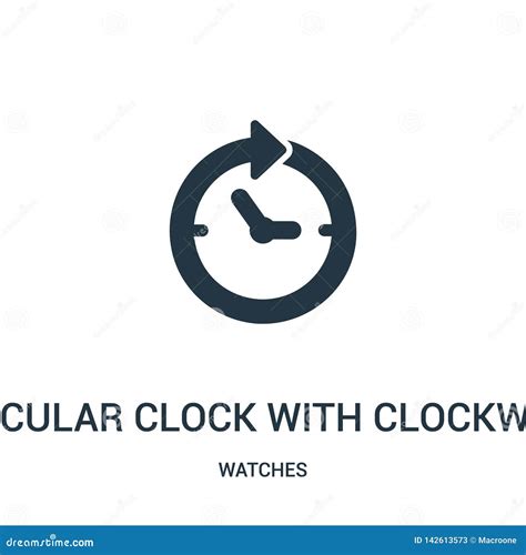 Clockwise Arrow Icon Black Curved Circular Arrow Vector Illustration Direction Pointer