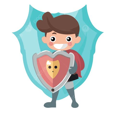 Protection Clipart Cute Cartoon Warrior Shield Vector Cute Clipart