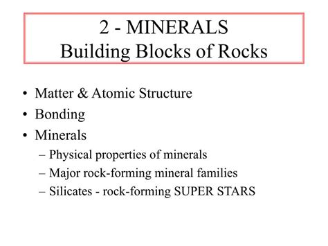 Ppt 2 Minerals Building Blocks Of Rocks Powerpoint Presentation