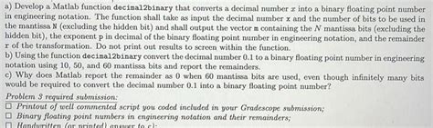 Answered A Develop A Matlab Function Decimal2binary That Converts A Kunduz