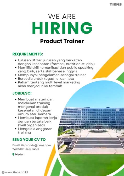 Hiring Infoloker Lowongankerja Medan Trainer Farmasi Loker2024