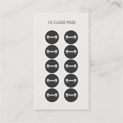 Fitness 10 Class Pass Card Zazzle