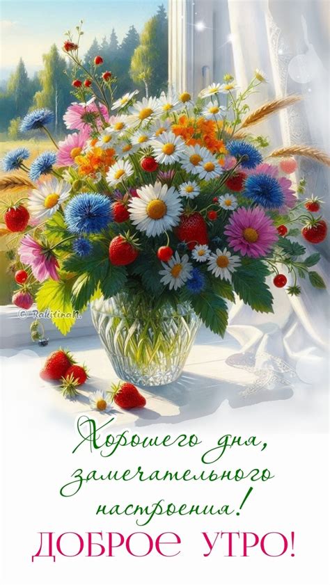 Доброе утро в 2025 г Рождественские поздравления Летние цветочные