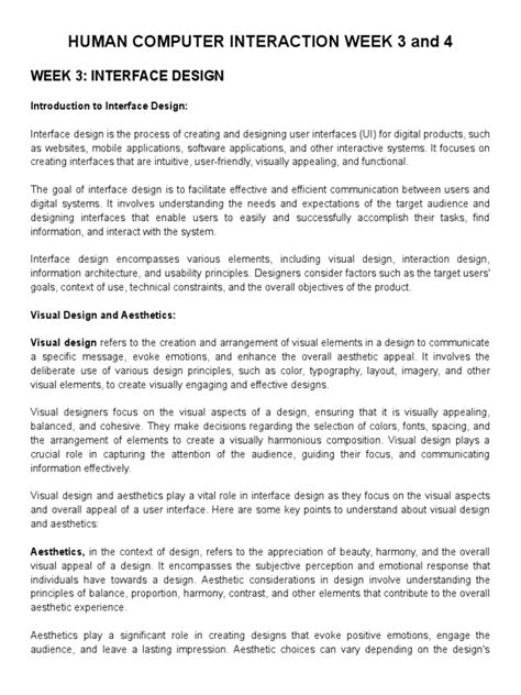 Human Computer Interaction Week 3 And 4 Pdf User Interface Design Accessibility