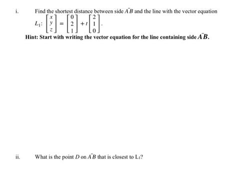 Find the shortest distance between side AˉB and the Chegg