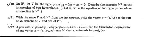 solved linear algebra on r3 let v be the hyperplane