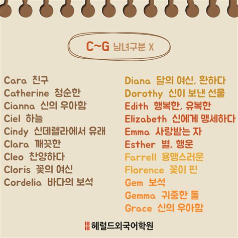 헤럴드외국어학원 뜻 좋은 영어이름 골라보기 영어회화 시간에 항상 영어이름 짓는거 고민이셨던 Facebook