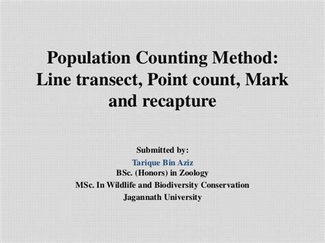 Population Counting Method Line Transect Point Count Mark And Recap