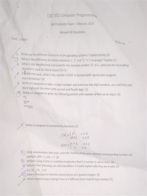 Cso 101 Computer Programming Pdf