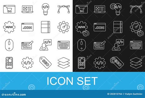 Set Line Layers Keyboard Planning Strategy Concept SEO Optimization