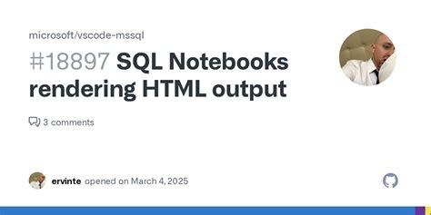 Sql Notebooks Rendering Html Output · Issue 18897 · Microsoftvscode Mssql · Github