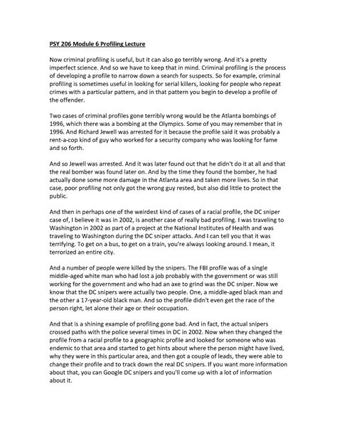 Profiling And It S A Pretty Imperfect Science And So We Have To Keep That In Mind Criminal