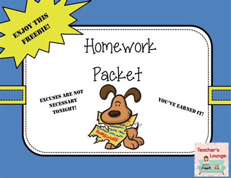Teacher S Lounge Homework Packet Freebie