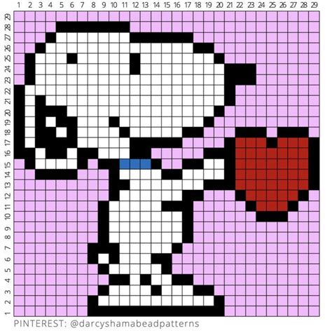 Valentines Snoopy Pattern 29x29 Pixel Crochet Tapestry Crochet Valentines Snoopy Pattern 29x29 Pixel Crochet Tapestry Crochet