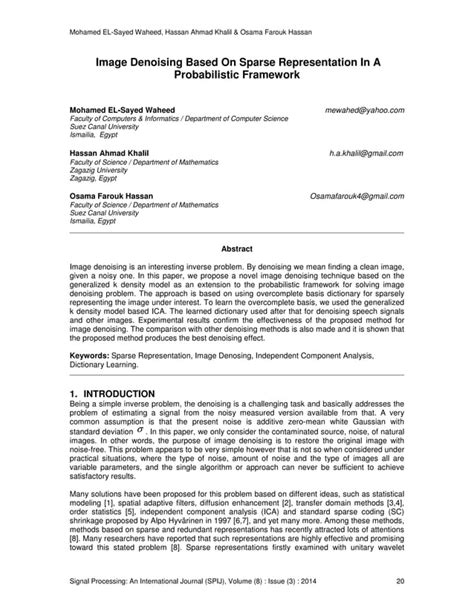 Image Denoising Based On Sparse Representation In A Probabilistic
