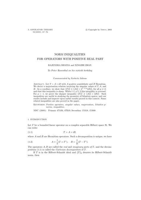 PDF Norm Inequalities For Operators With Positive Real Part