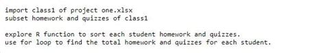 Solved Import Class1 Of Project Onexlsx Subset Homework And