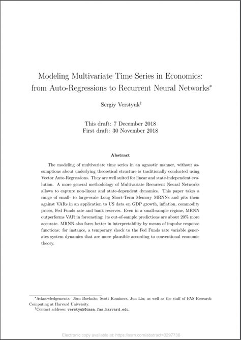Modeling Multivariate Time Series In Economics From Auto Regressions