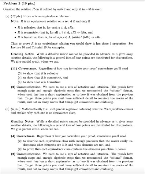 Solved Problem 3 19 Pts Consider The Relation R On Z Chegg Com