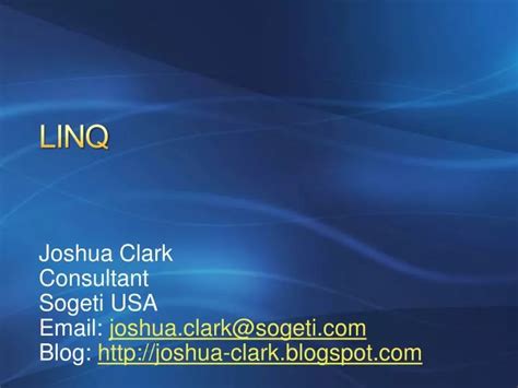 Ppt Linq Powerpoint Presentation Free Download Id1119429