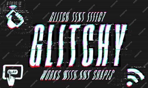 Premium Vector Glitch Text Effect Generator Graphic Styles Mockup