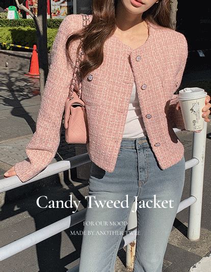 펄자켓 오늘출발🚀제작 Tjk0373 캔디 펄 크롭 트위드 자켓간절기자켓하객룩하객룩자켓트위드자켓노카라자켓데이트룩 에이블리