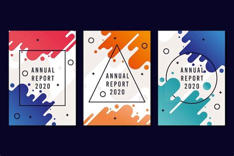 화려 하 고 현대적인 연례 보고서 템플릿 개념 무료 벡터