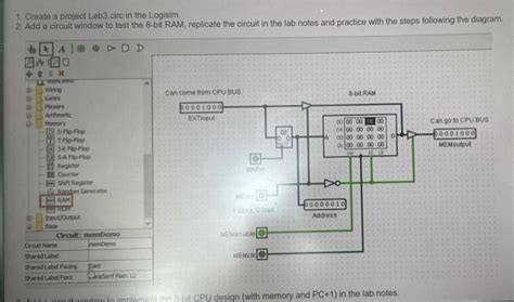 Solved 1 Create A Project Lab3 Circ In The Logisim 2 Add