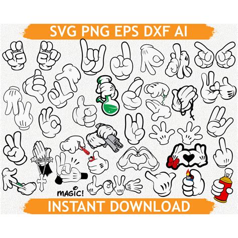 Mickey Mouse Hands Mickey Hands Svg Mickey Hands Eps Mick Inspire Uplift