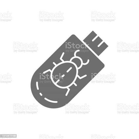 Usb 플래시 드라이브 회색 아이콘에 트로이 목마 바이러스 Usb 케이블에 대한 스톡 벡터 아트 및 기타 이미지 Usb 케이블 Usb 포트 가지 식물 부위 Istock