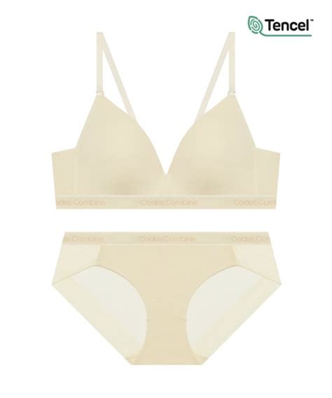 코데즈컴바인 이너웨어 코지 모달 브라렛 팬티 세트 크림 위시버킷