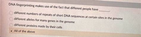 Solved Asap Please Dna Fingerprinting Makes Use Of The Fact That