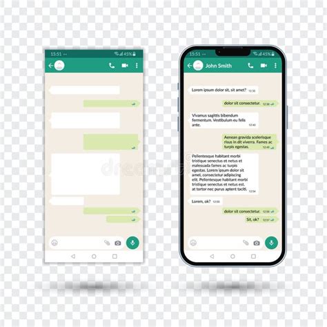 Messenger Ui Template Social Communication App Mockup Chat Application Concept Vector