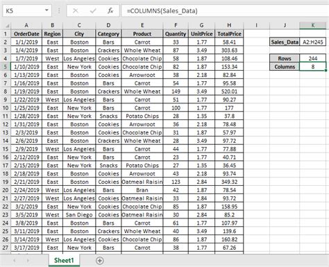 How To Count Table Rows And Columns In Excel
