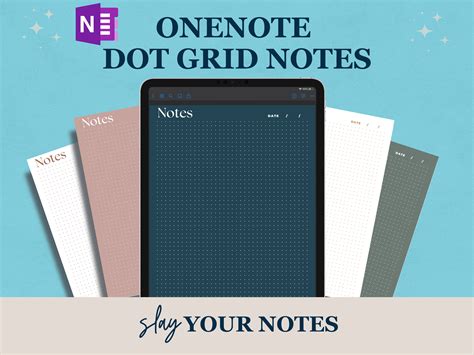 Boho Onenote Notes Template Dot Grid Onenote Digital Notepad Dotted Journal Paper Note Taking