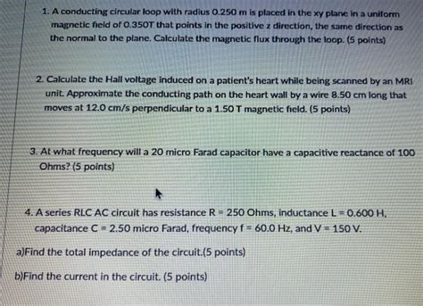 Solved A Conducting Circular Loop With Radius M Is Chegg