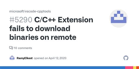 Cc Extension Fails To Download Binaries On Remote · Issue 5290 · Microsoftvscode Cpptools