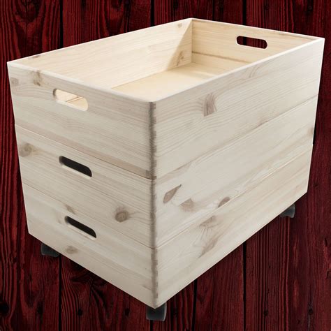 Choice Of Plain Stacking Extra Large Shallow Wooden Open Crates Boxes