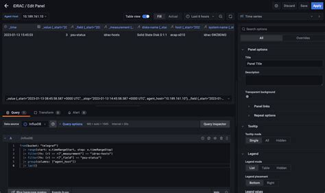 Creating A Dataset From Multiple Tables To Display The Last Value In A Grid Status Panel In