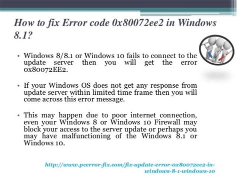 how to fix error code 0x80072ee2 in windows 8 1
