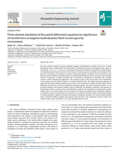 Pdf Finite Element Simulation Of The Partial Differential Equations For Significance Of