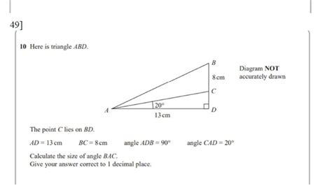 10 Here Is Triangle Abd Diagram Not Accurately Drawnthe Point C Lies On