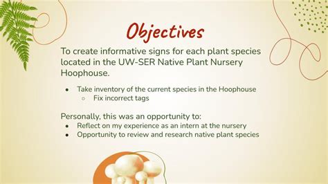 Plant Signage For The Hoophouse SER UW Native Plant Nursery