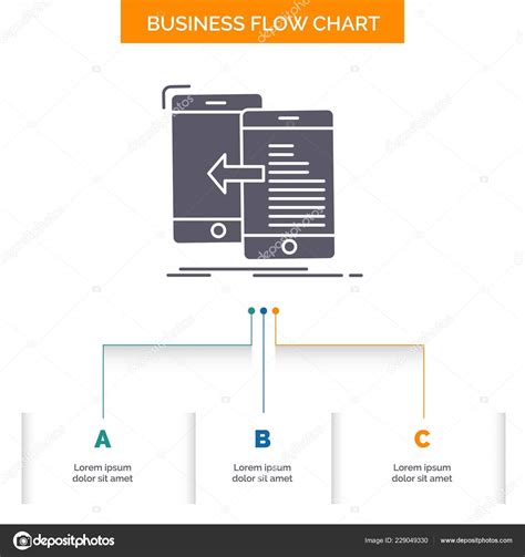 Data Transfer Mobile Management Move Business Flow Chart Design Steps Stock Vector By ©flatart