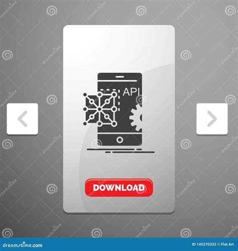 Api Application Coding Development Mobile Glyph Icon In Carousal Pagination Slider Design